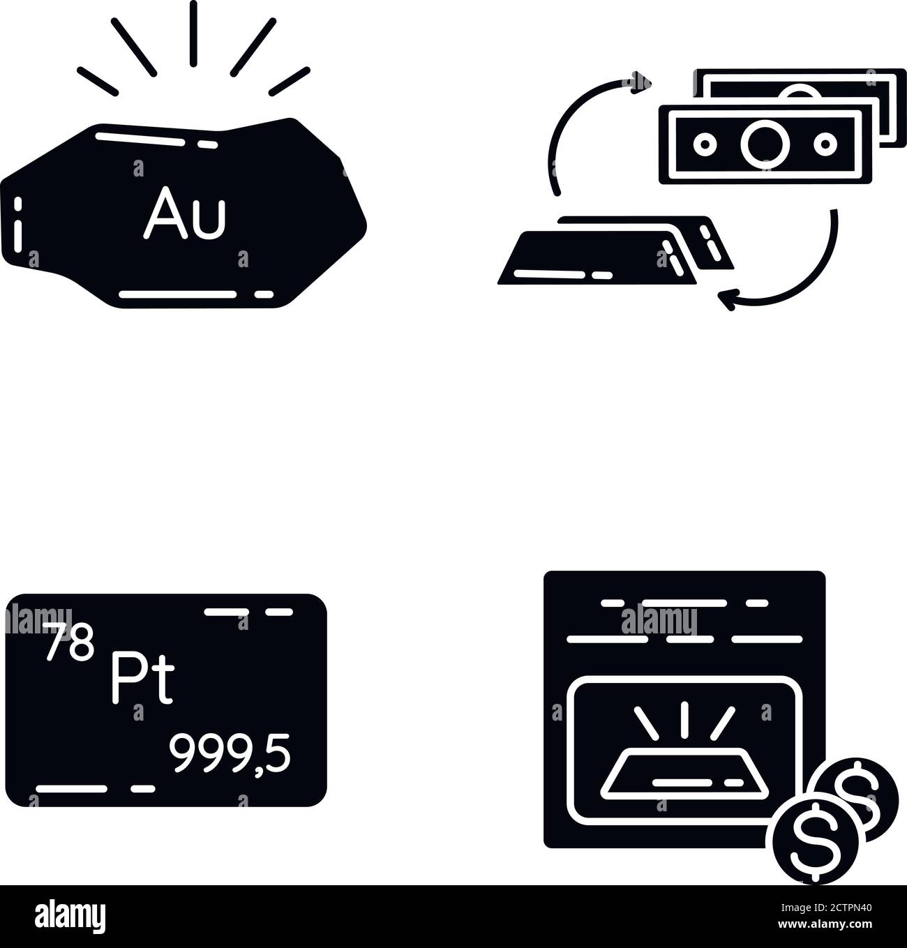 Gold nugget isolated on white Stock Vector Images - Alamy