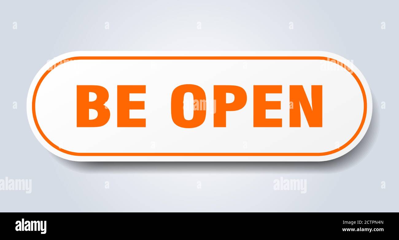 be open sign. rounded isolated sticker. white button Stock Vector Image & Art - Alamy