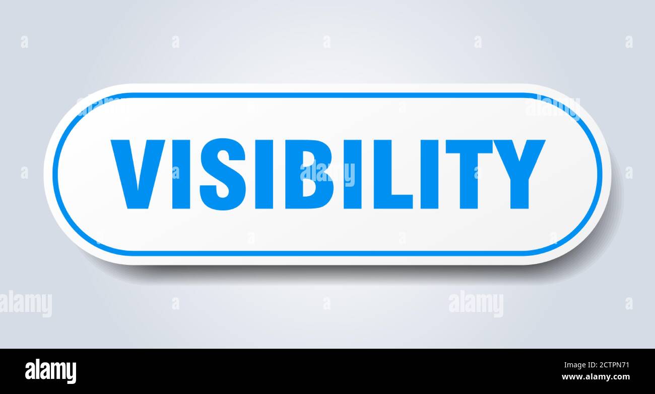 visibility sign. rounded isolated sticker. white button Stock Vector ...