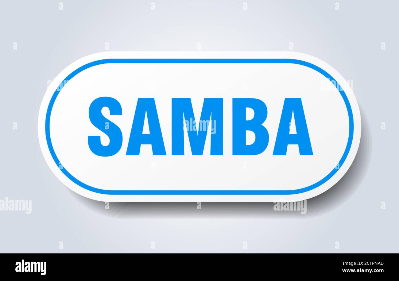 samba sign. rounded isolated sticker. white button Stock Vector Image ...