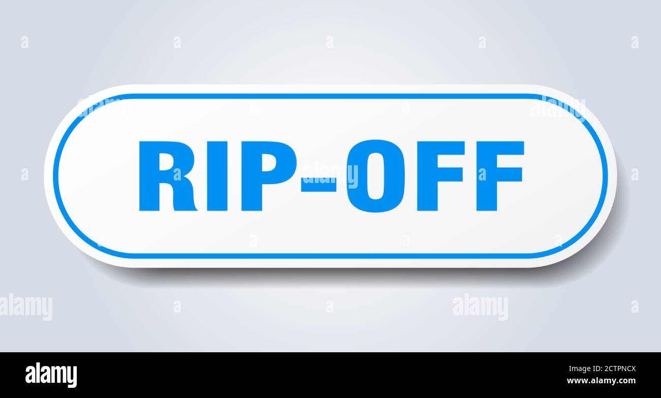rip-off sign. rounded isolated sticker. white button Stock Vector Image ...