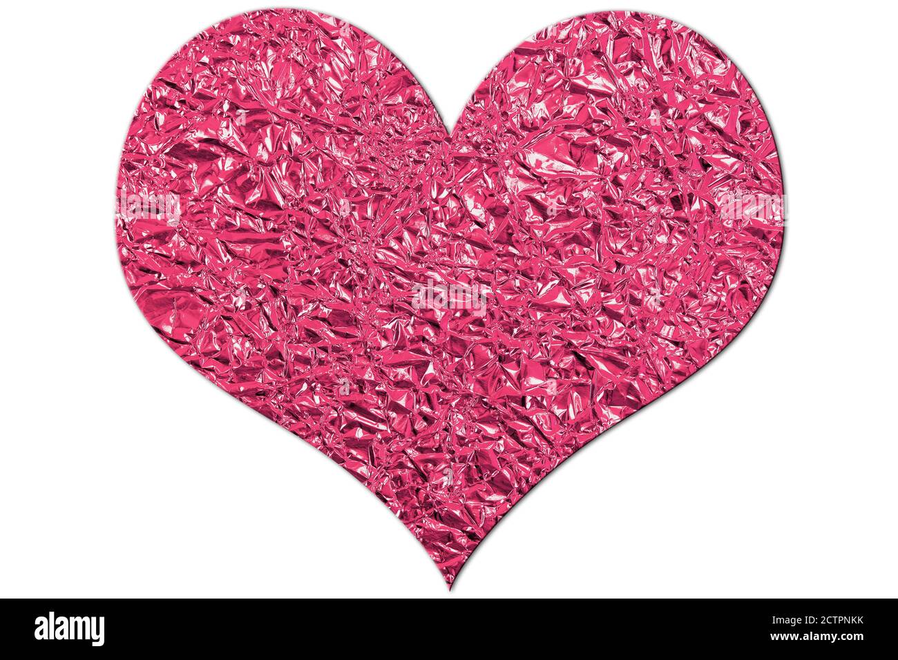 Foil heart crumpled hi-res stock photography and images - Alamy
