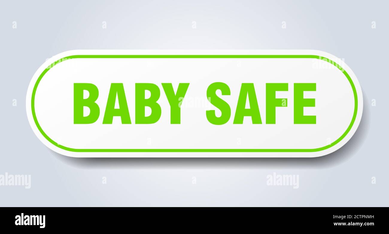 baby safe sign. rounded isolated sticker. white button Stock Vector ...
