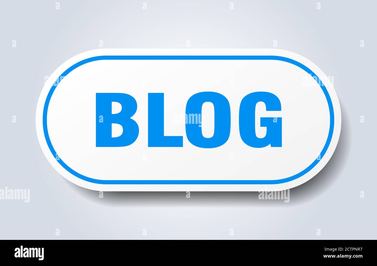 blog sign. rounded isolated sticker. white button Stock Vector Image ...