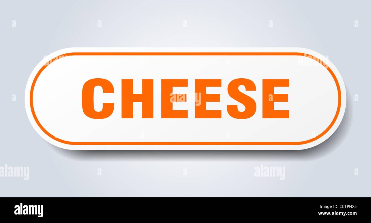 cheese sign. rounded isolated sticker. white button Stock Vector Image ...