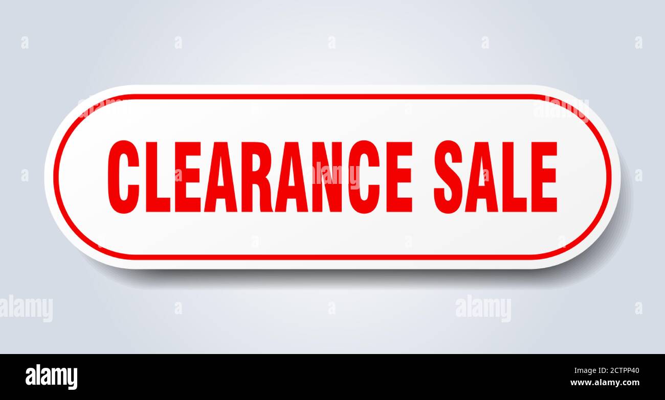 clearance sale sign. rounded isolated sticker. white button Stock ...
