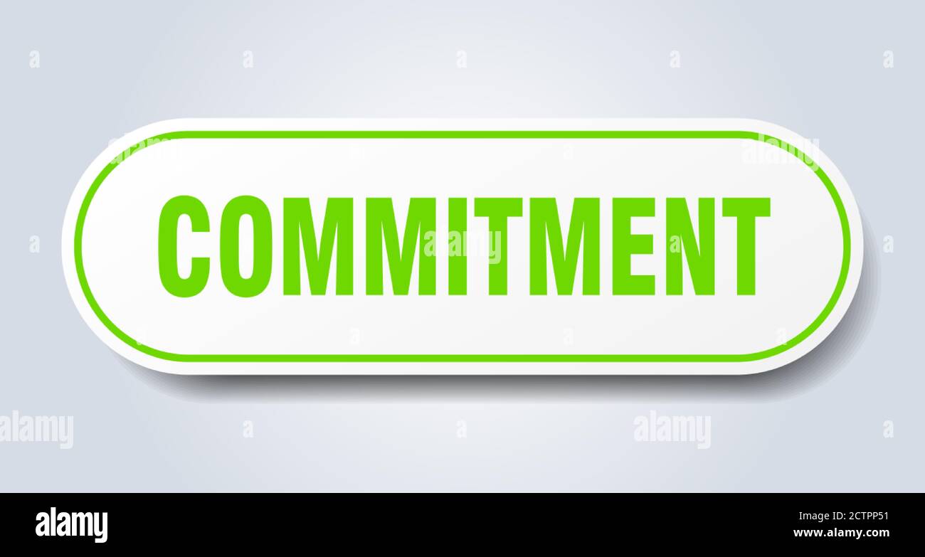 commitment sign. rounded isolated sticker. white button Stock Vector ...