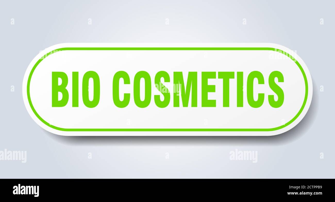bio cosmetics sign. rounded isolated sticker. white button Stock Vector ...