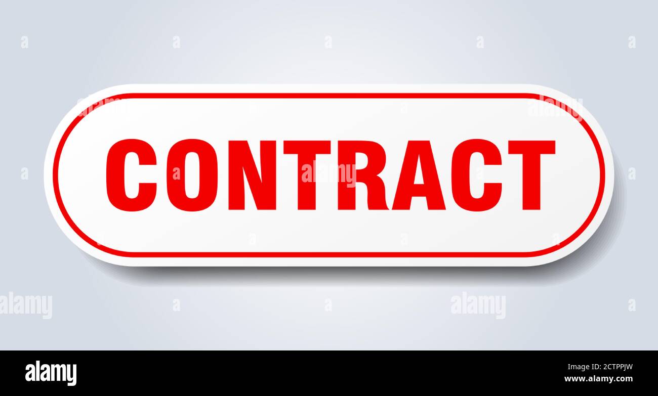 contract sign. rounded isolated sticker. white button Stock Vector ...