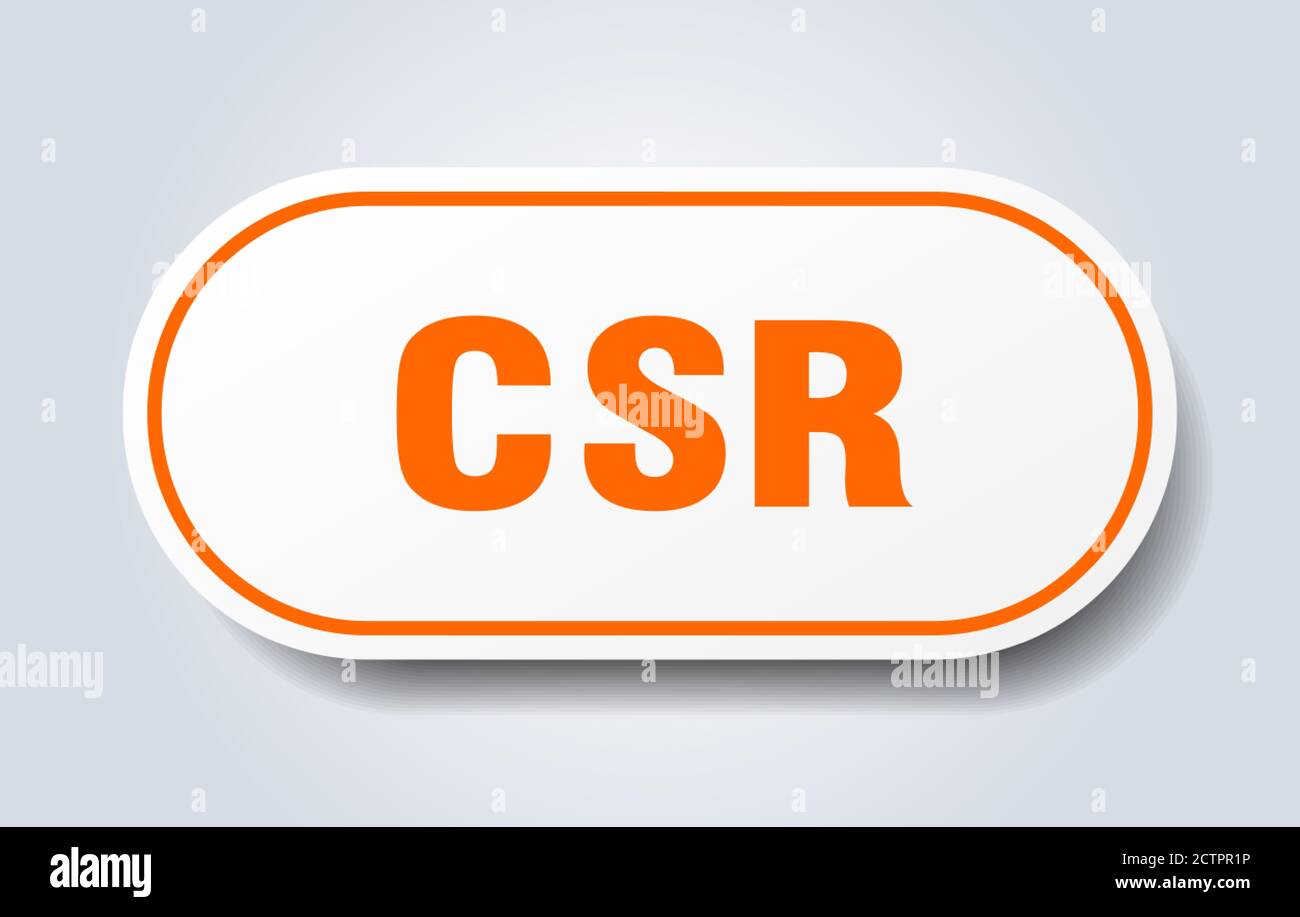 csr sign. rounded isolated sticker. white button Stock Vector Image ...