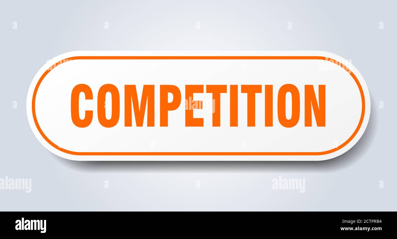 competition sign. rounded isolated sticker. white button Stock Vector ...