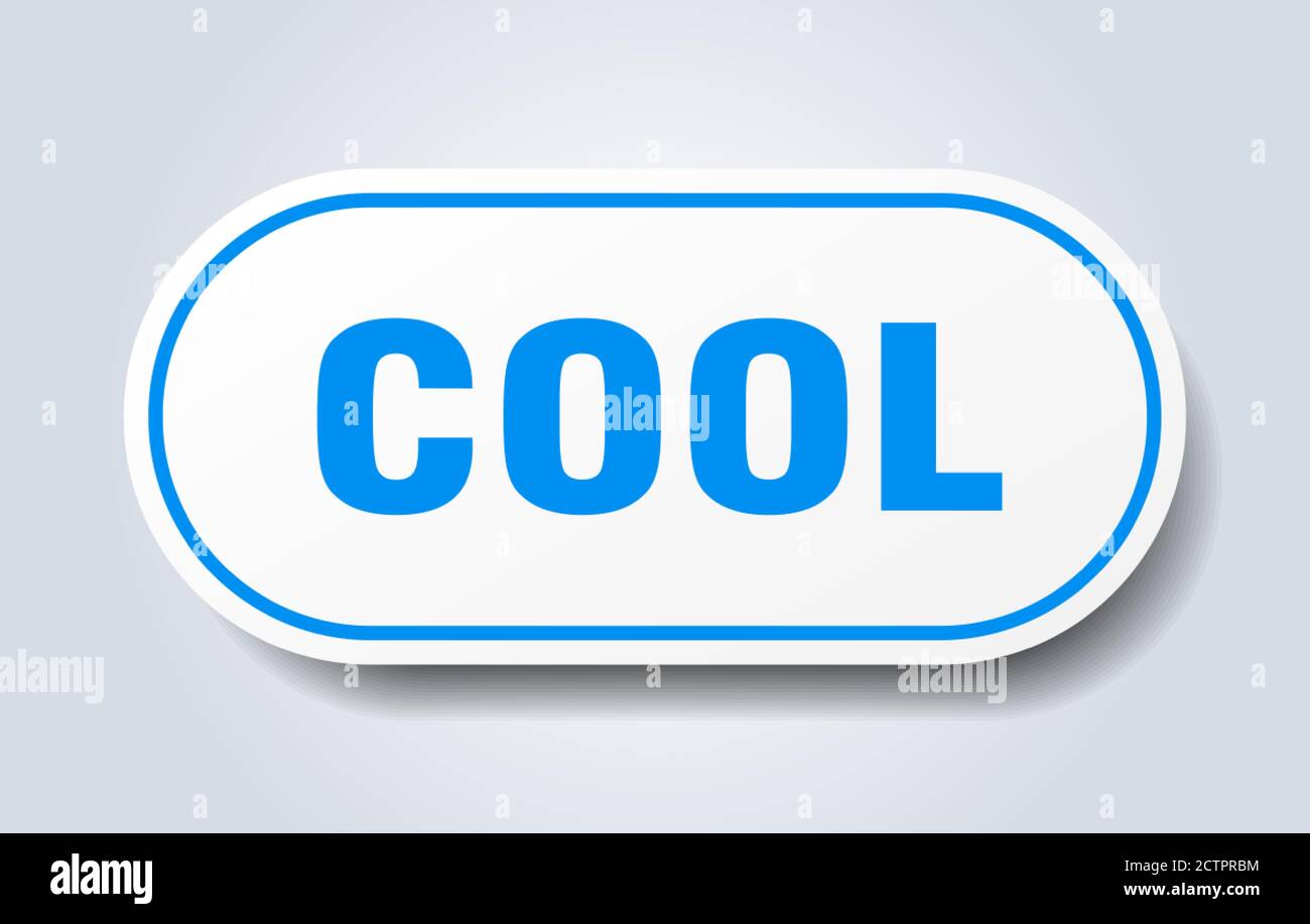 cool sign. rounded isolated sticker. white button Stock Vector Image ...