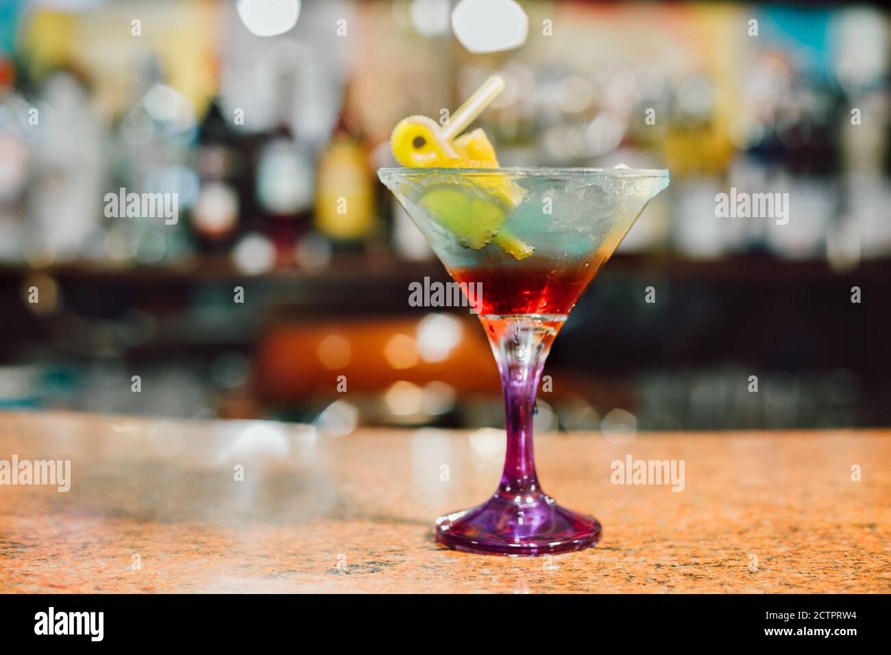 Very colourful and cool cocktail in cafe restaurant Stock Photo - Alamy