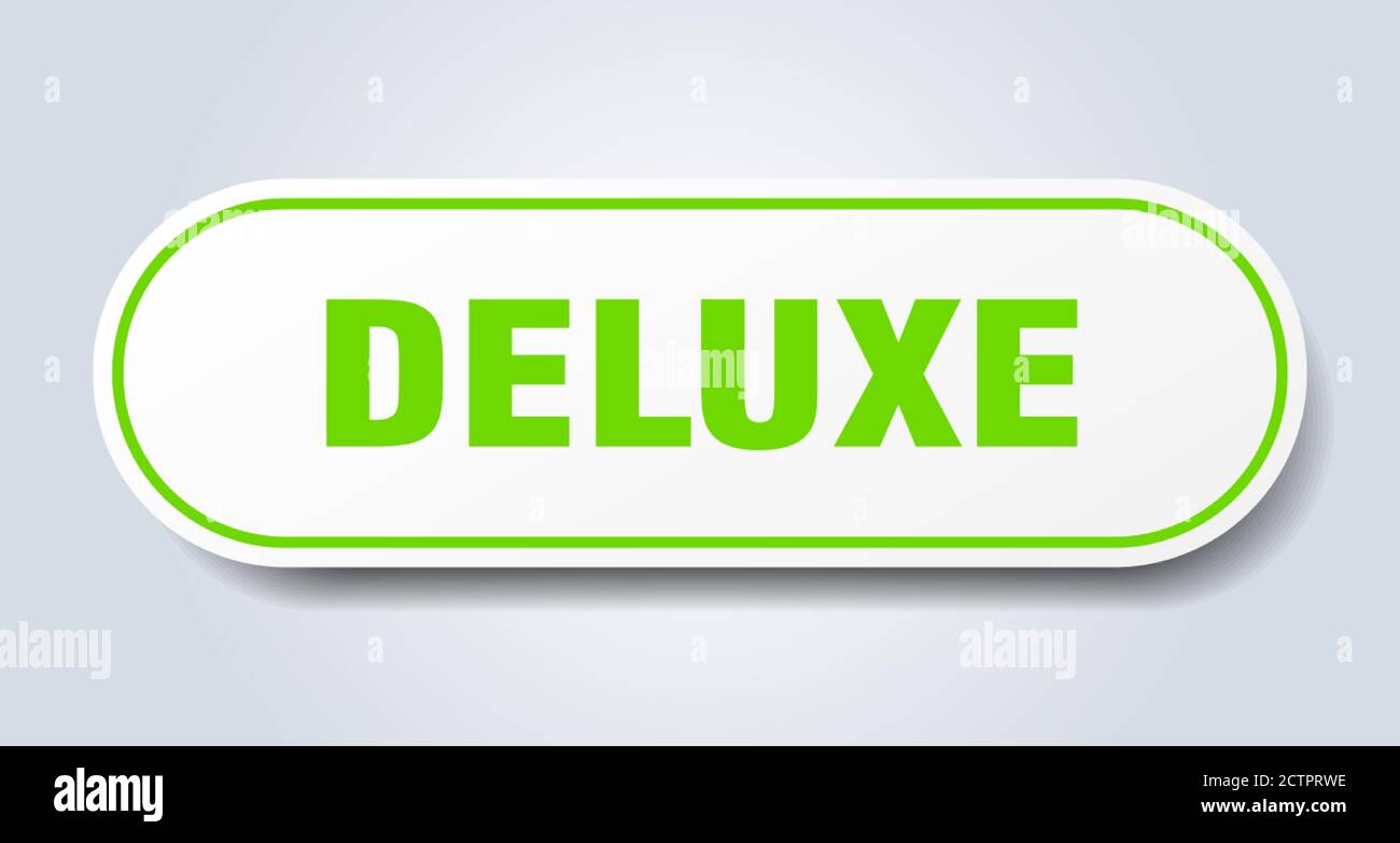 deluxe sign. rounded isolated sticker. white button Stock Vector Image ...