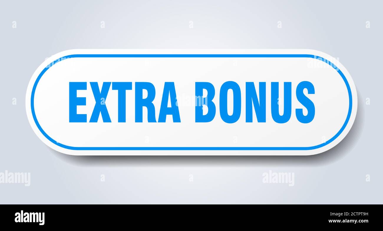 extra bonus sign. rounded isolated sticker. white button Stock Vector ...