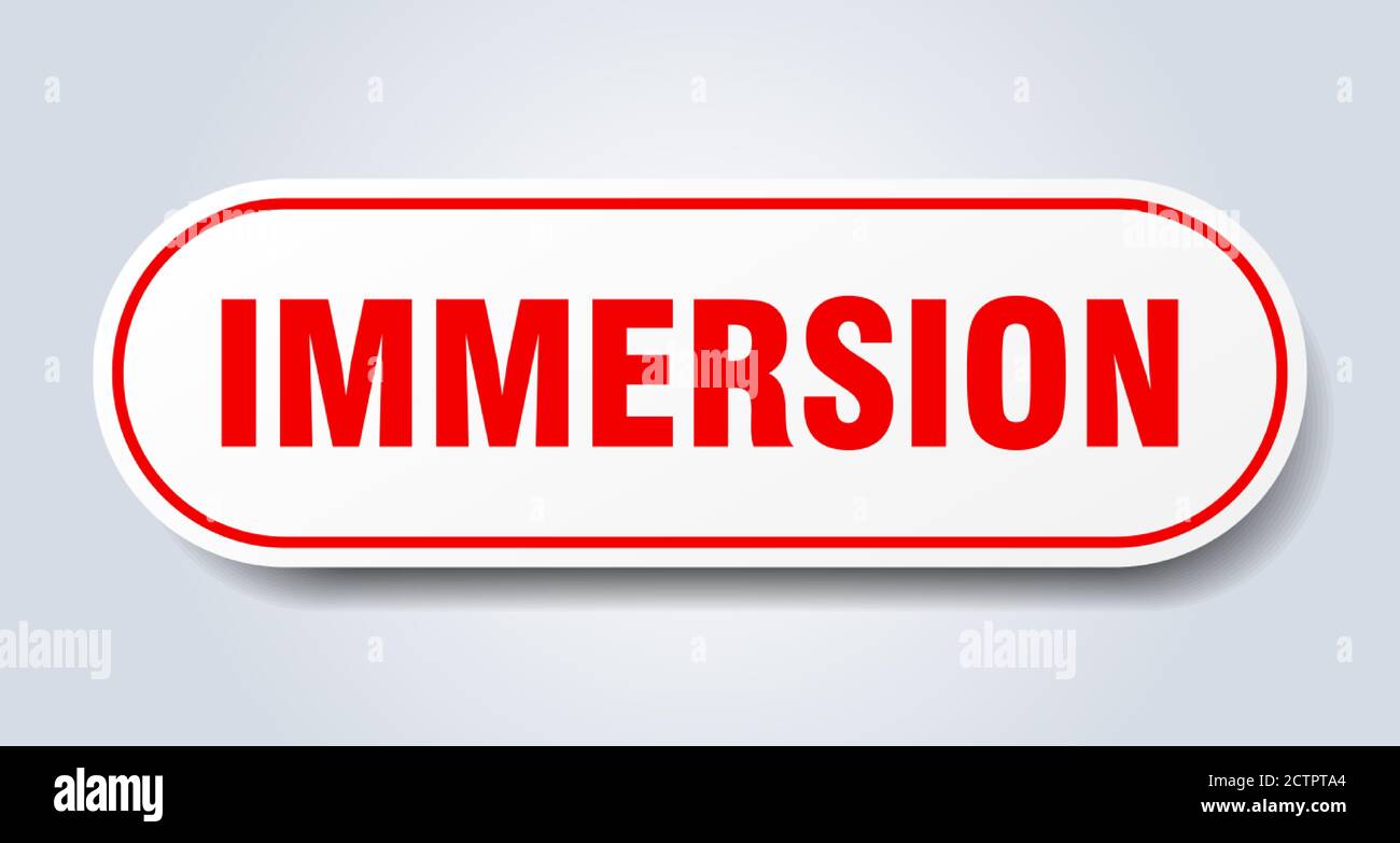 immersion sign. rounded isolated sticker. white button Stock Vector ...