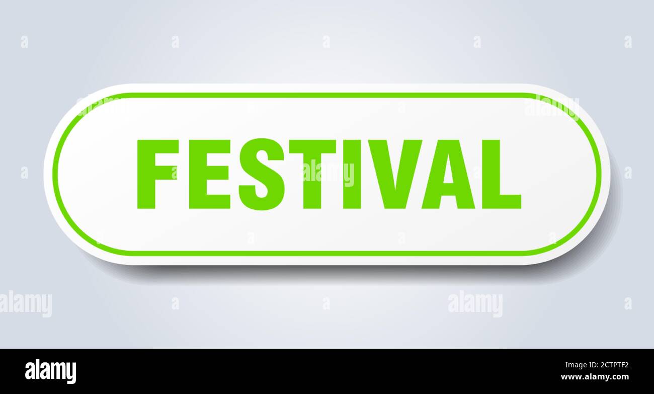 festival sign. rounded isolated sticker. white button Stock Vector ...