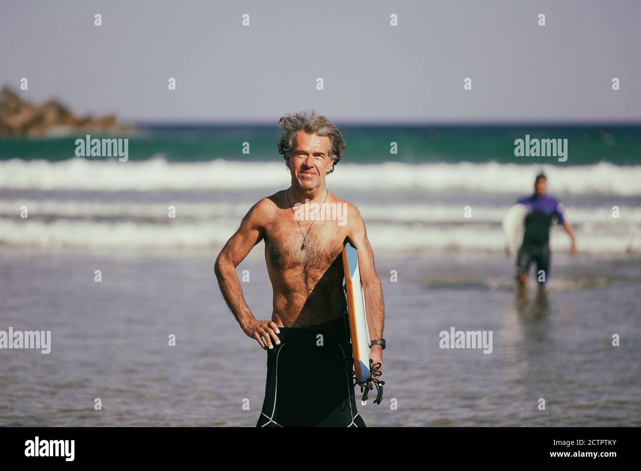 man practicing surfing on the basque coast, spain-europe Stock Photo ...