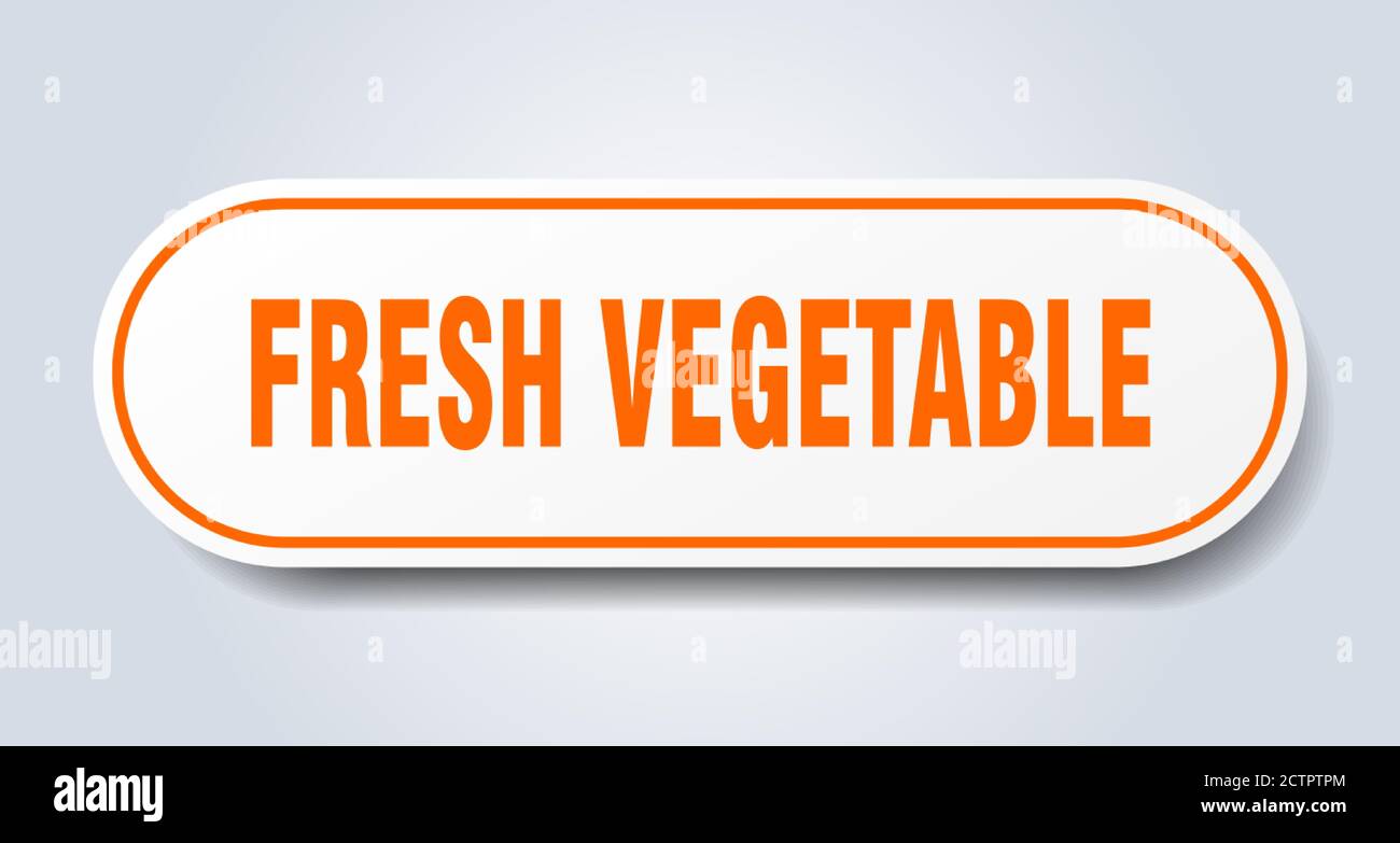 fresh vegetable sign. rounded isolated sticker. white button Stock ...