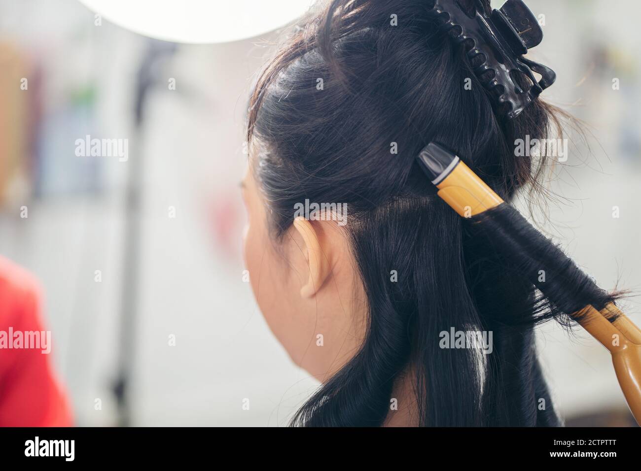Closeup hairdresser coiffeur makes hi-res stock photography and images ...