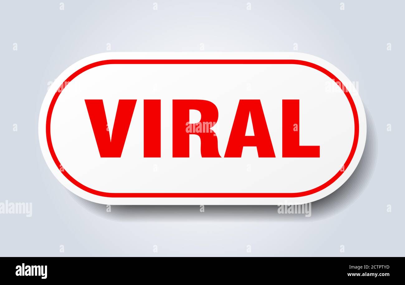 viral sign. rounded isolated sticker. white button Stock Vector Image ...