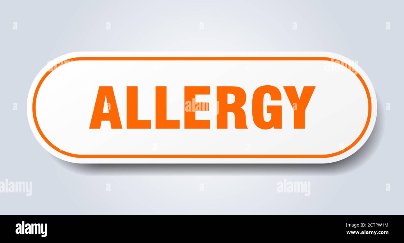 allergy sign. rounded isolated sticker. white button Stock Vector Image ...