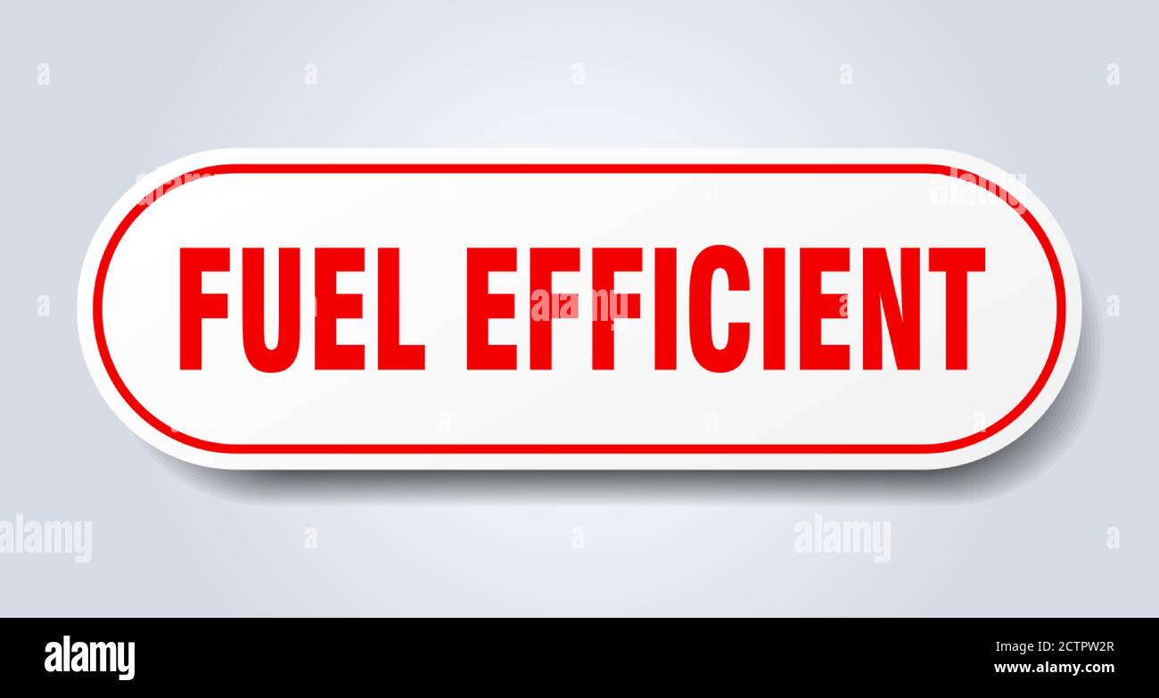 fuel efficient sign. rounded isolated sticker. white button Stock ...