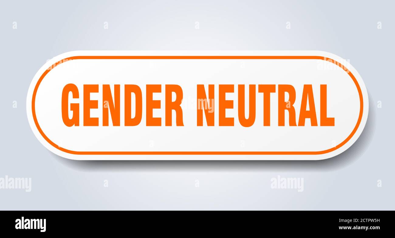 gender neutral sign. rounded isolated sticker. white button Stock ...