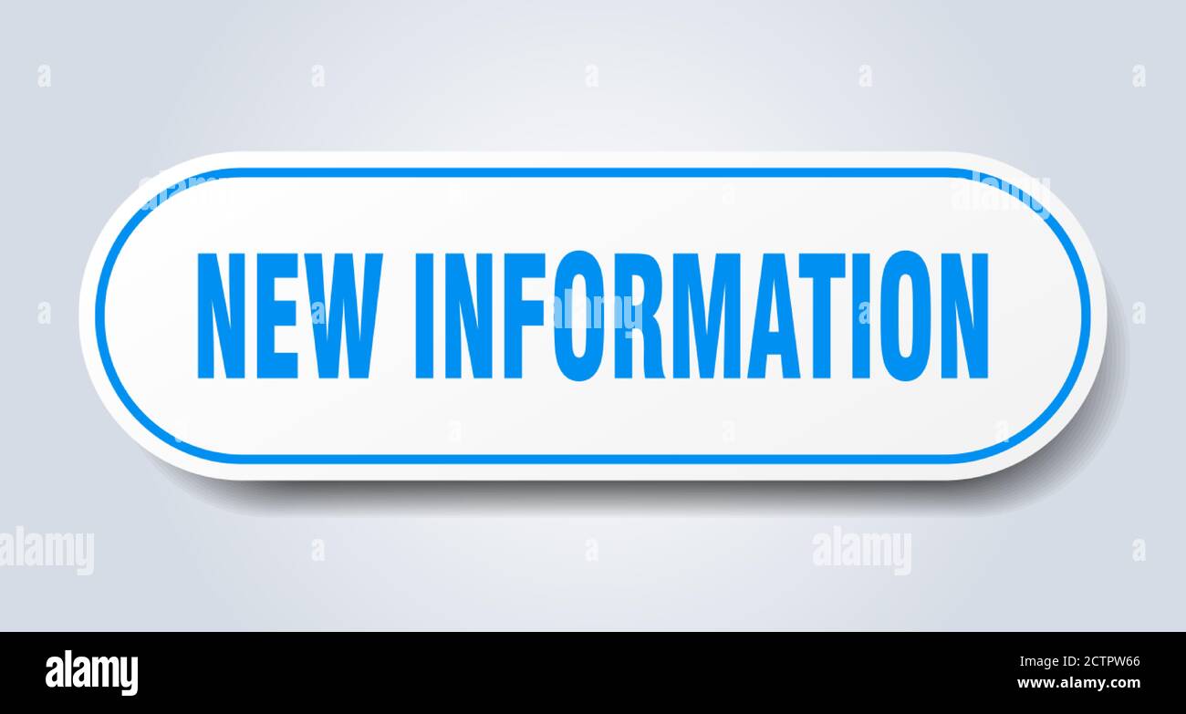 new information sign. rounded isolated sticker. white button Stock ...