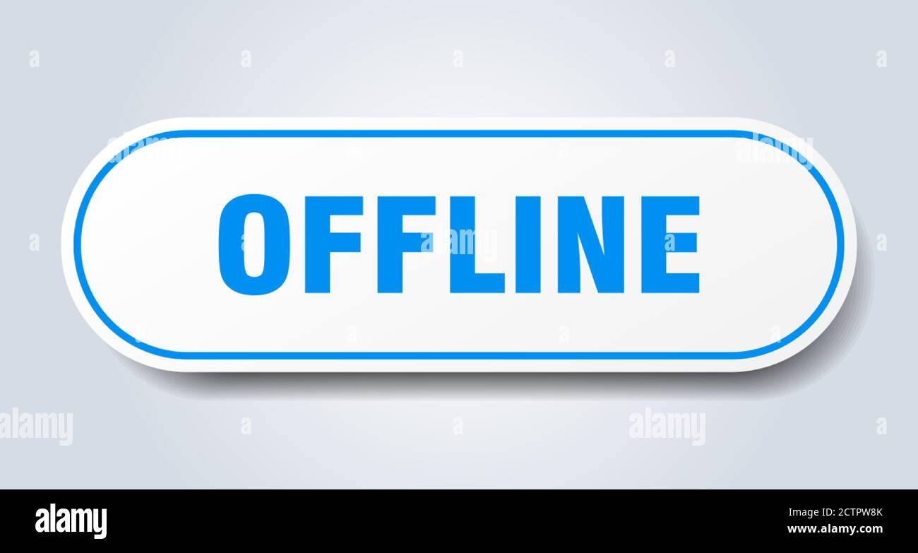 offline sign. rounded isolated sticker. white button Stock Vector Image ...