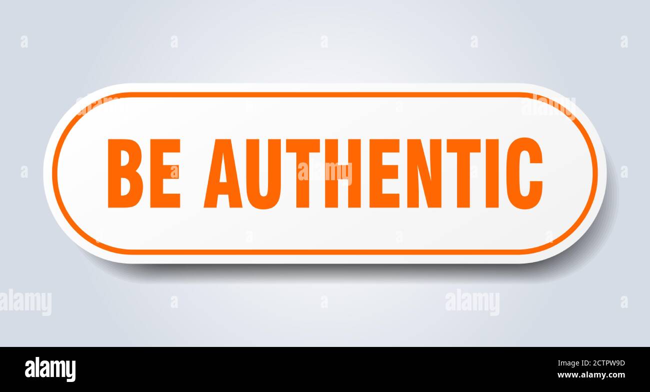 be authentic sign. rounded isolated sticker. white button Stock Vector ...