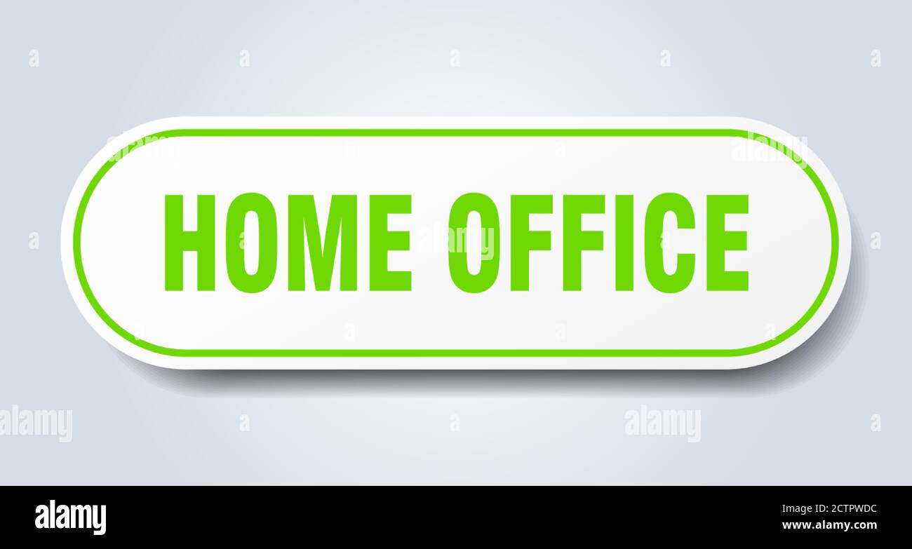 home office sign. rounded isolated sticker. white button Stock Vector ...