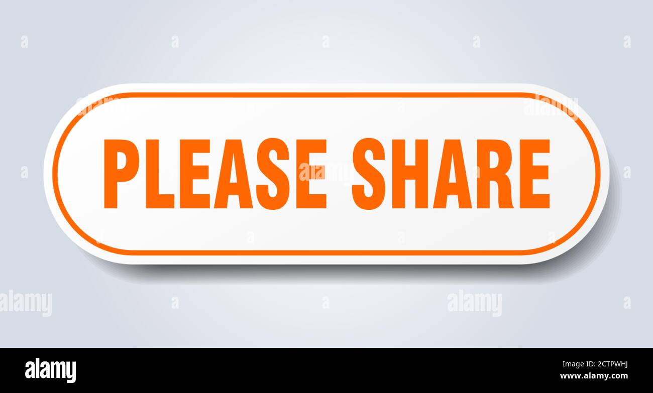 please share sign. rounded isolated sticker. white button Stock Vector ...