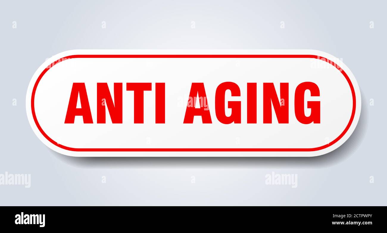 anti aging sign. rounded isolated sticker. white button Stock Vector ...