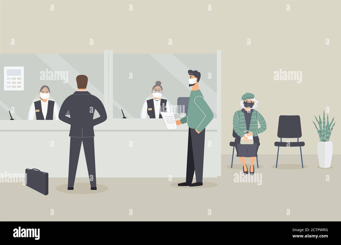 Bank counter queue hi-res stock photography and images - Alamy