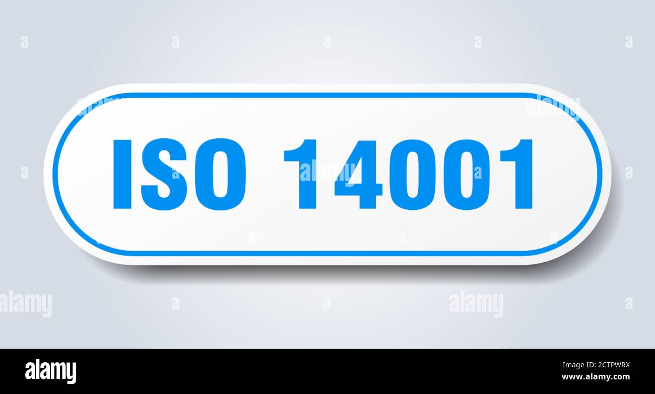iso 14001 sign. rounded isolated sticker. white button Stock Vector ...