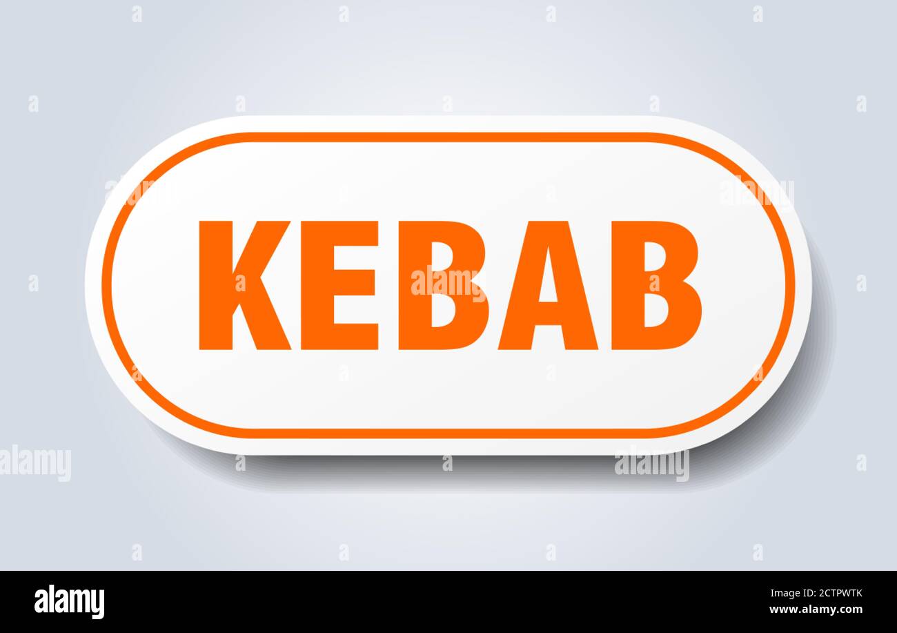 kebab sign. rounded isolated sticker. white button Stock Vector Image ...