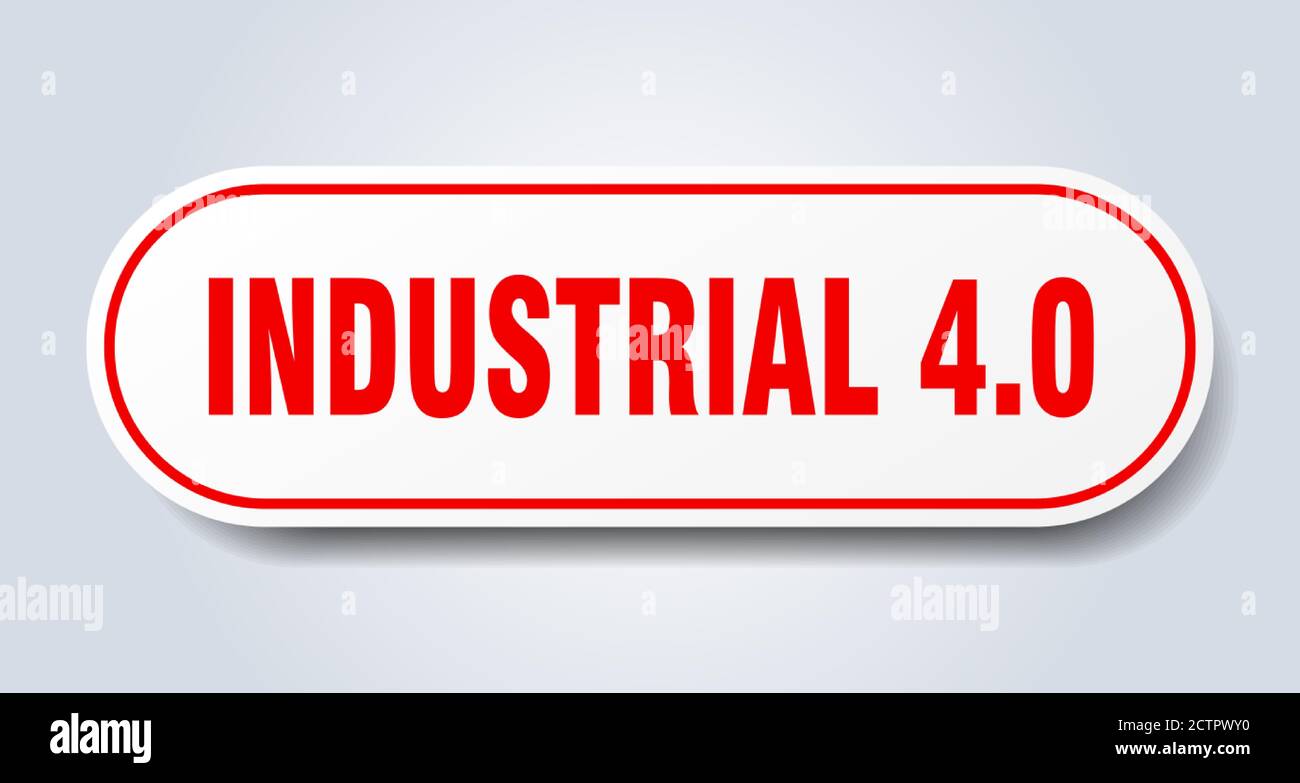 industrial 4.0 sign. rounded isolated sticker. white button Stock ...