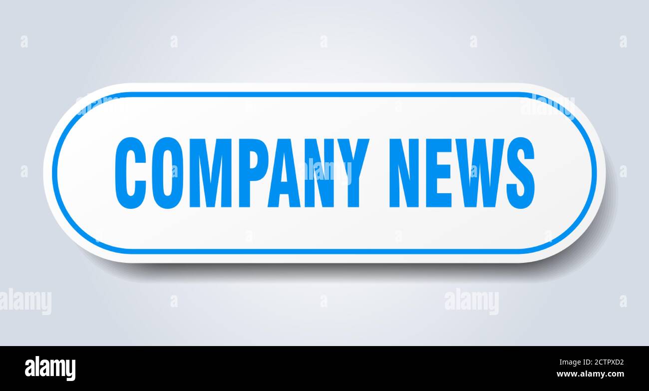 company news sign. rounded isolated sticker. white button Stock Vector ...