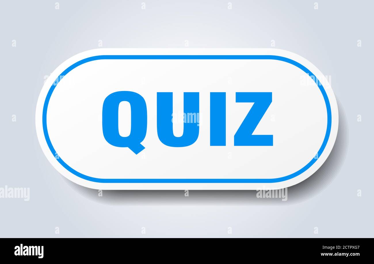 quiz sign. rounded isolated sticker. white button Stock Vector Image ...