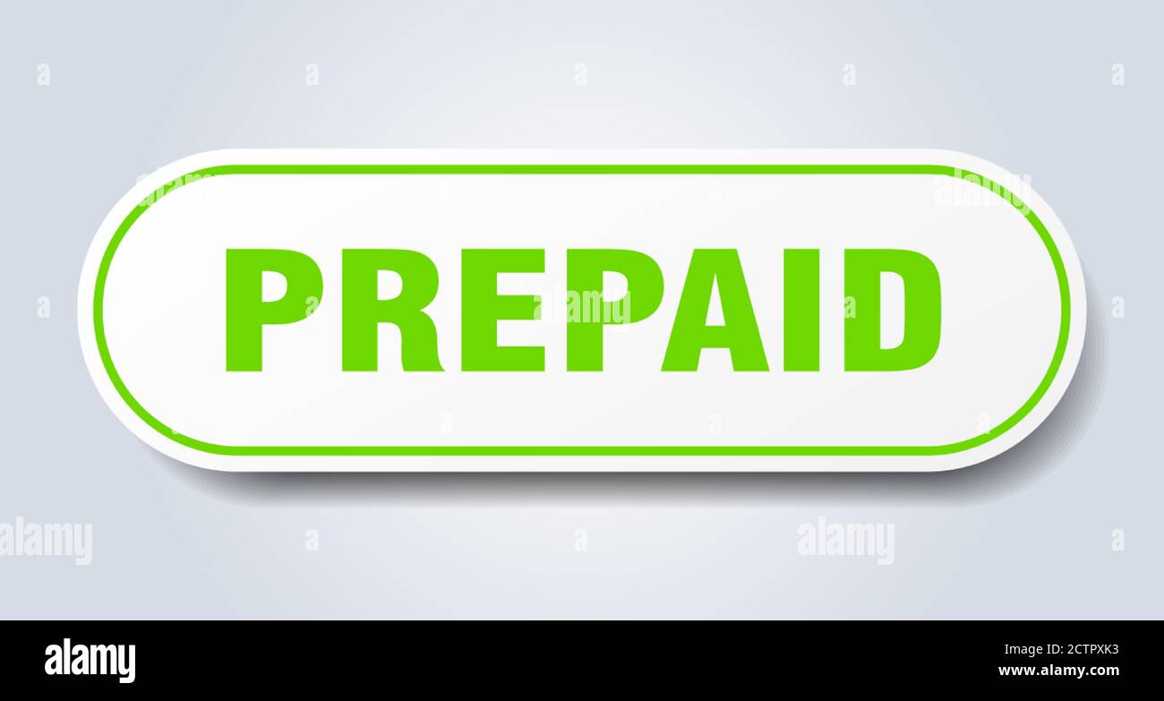 prepaid sign. rounded isolated sticker. white button Stock Vector Image ...