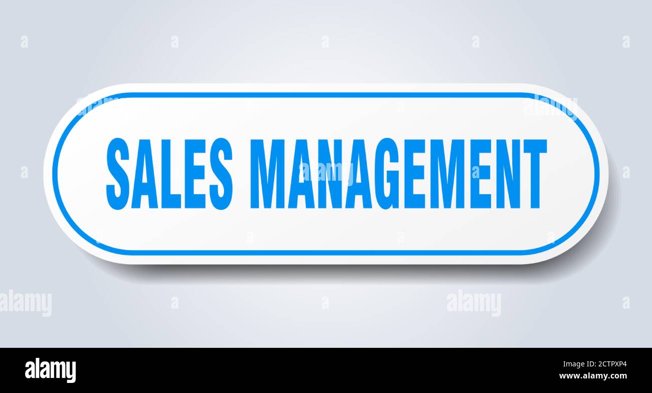 sales management sign. rounded isolated sticker. white button Stock ...