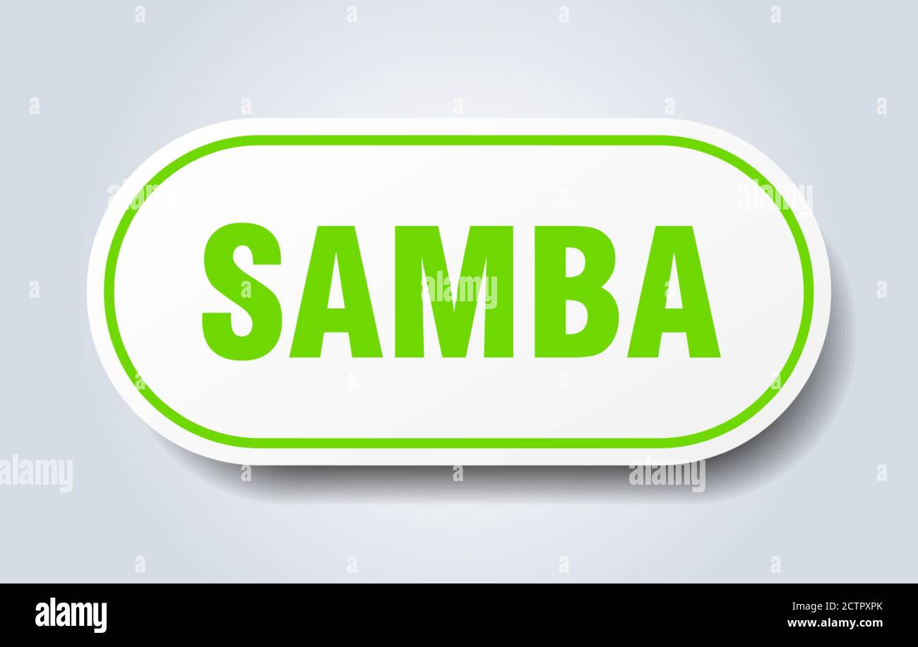 samba sign. rounded isolated sticker. white button Stock Vector Image ...