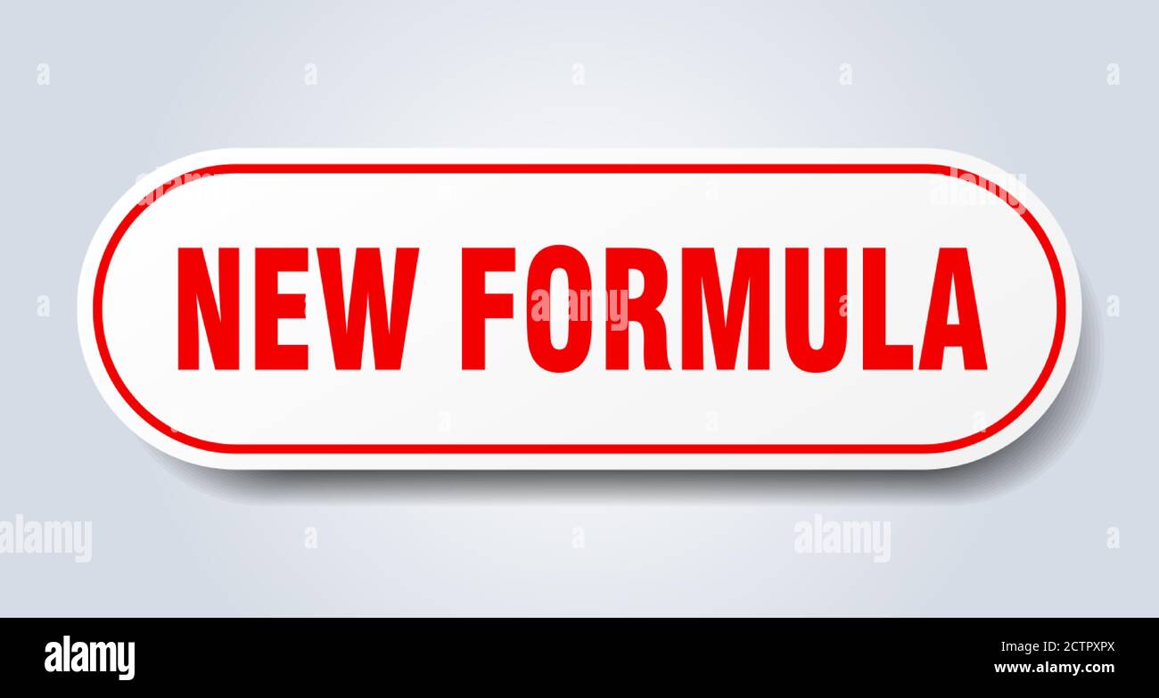 new formula sign. rounded isolated sticker. white button Stock Vector ...