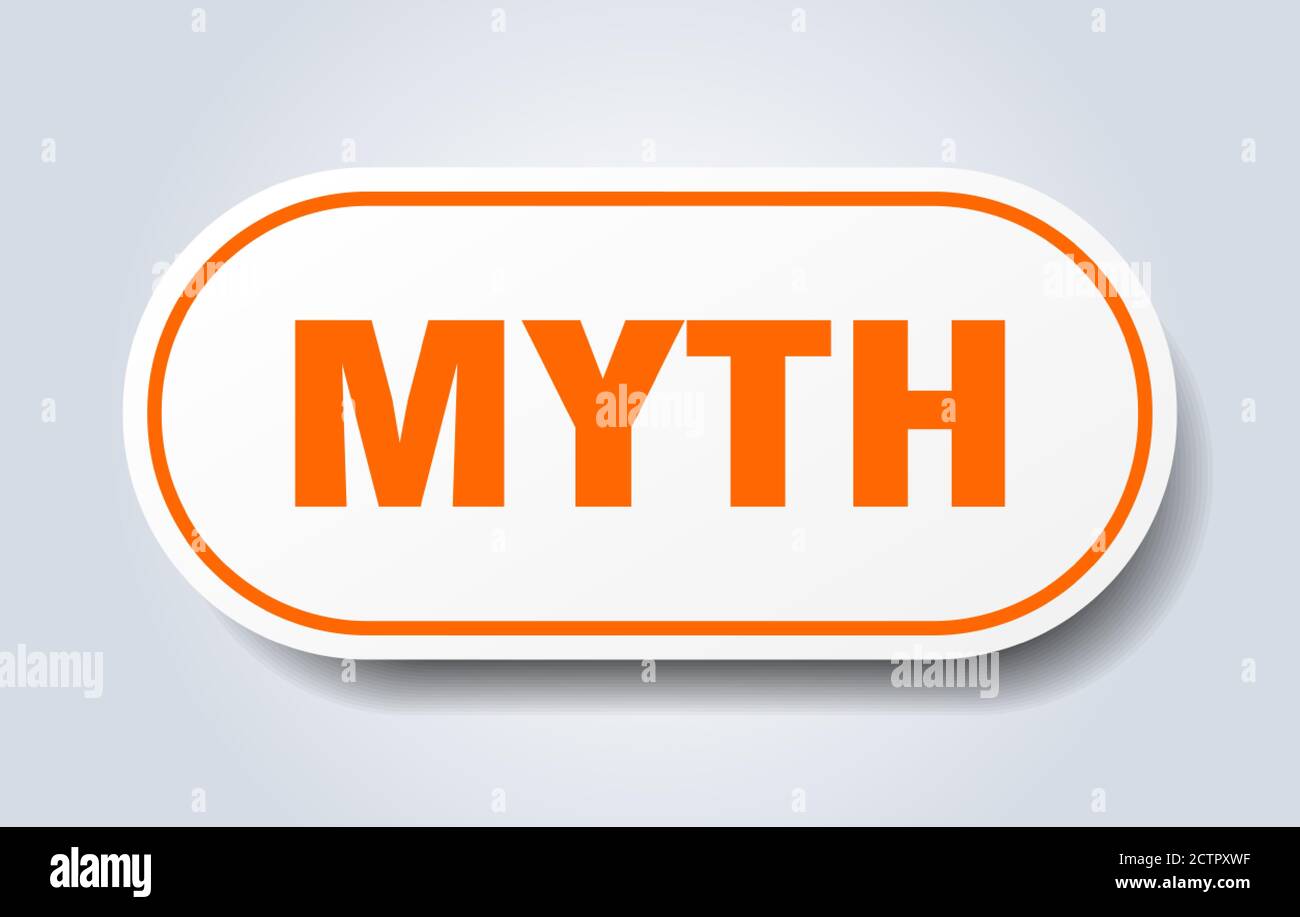 myth sign. rounded isolated sticker. white button Stock Vector Image ...