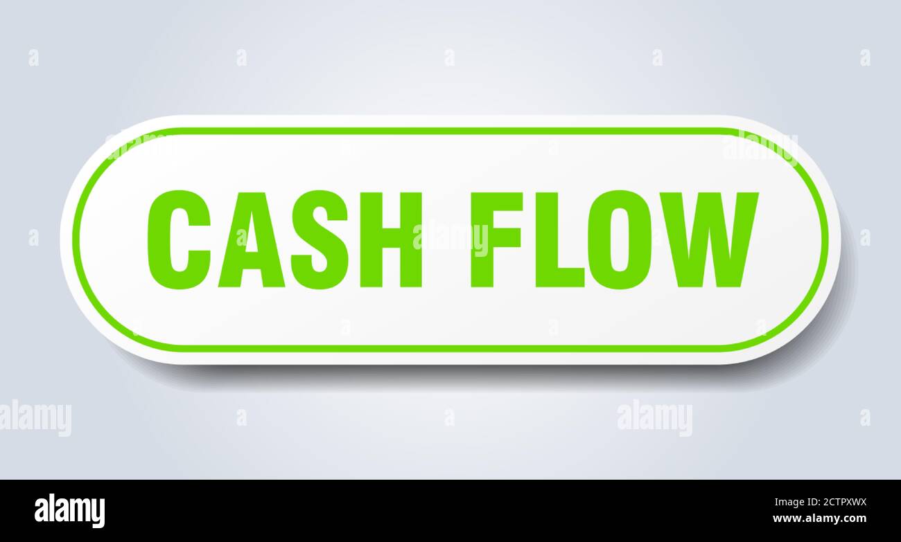 cash flow sign. rounded isolated sticker. white button Stock Vector ...