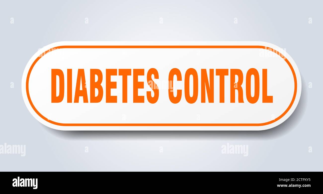 diabetes control sign. rounded isolated sticker. white button Stock ...