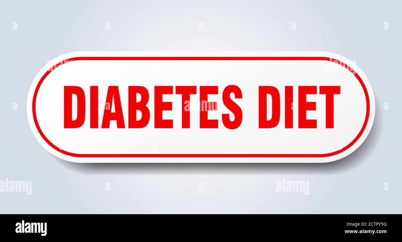 diabetes diet sign. rounded isolated sticker. white button Stock Vector ...