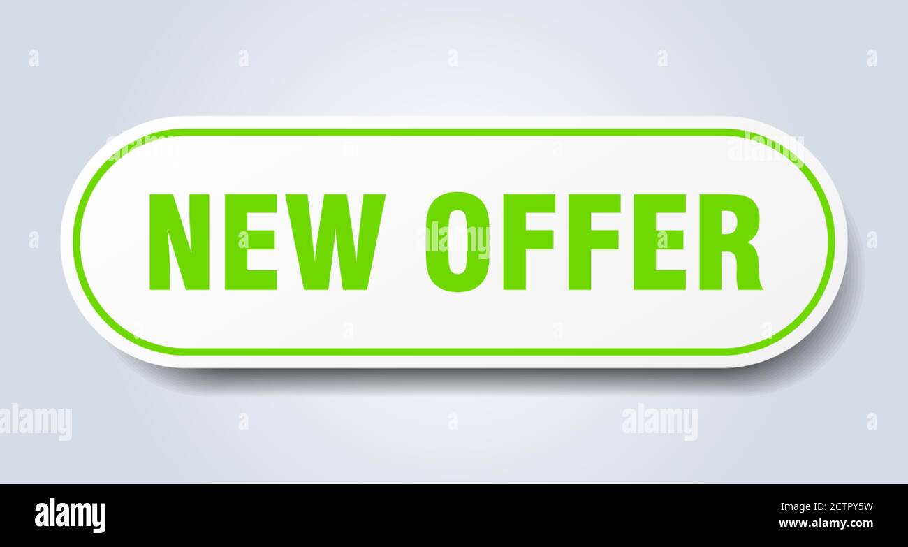 new offer sign. rounded isolated sticker. white button Stock Vector ...