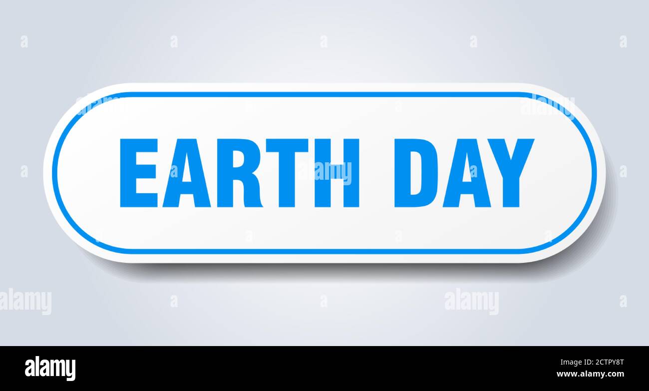 earth day sign. rounded isolated sticker. white button Stock Vector ...